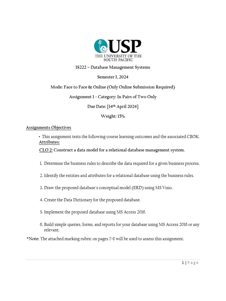 Assignment1_S1_2024 | PDF | Databases | Microsoft Access
