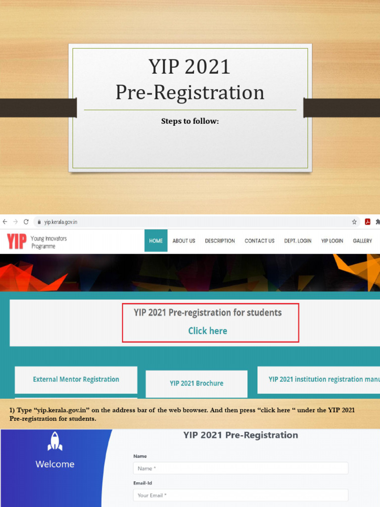 YIP 2021 Pre Registration - Procedures | PDF | Career & Growth | Business
