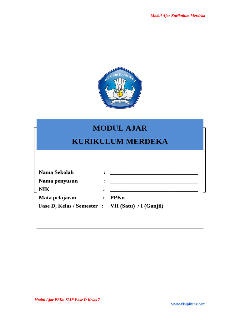 Modul Ajar PPKN SMP Kelas 7 Kurikulum Merdeka | PDF