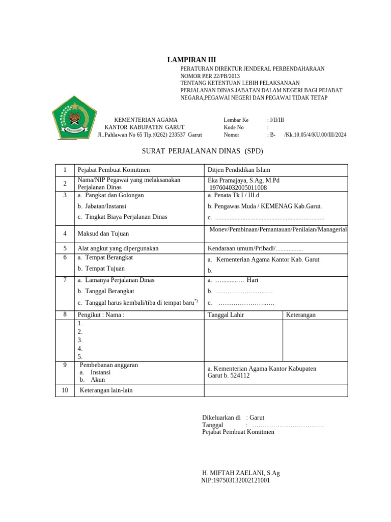 SPD@kunjungan 2024 MZ EKA PRAMAJAYA | PDF