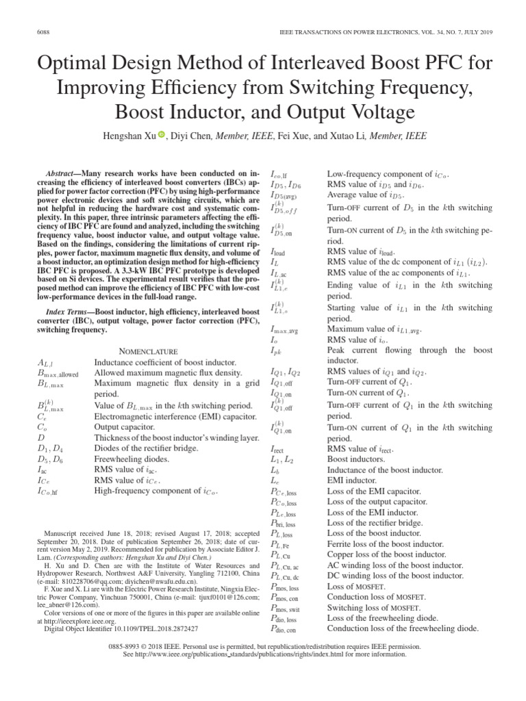 Optimal Interleaved Boost PFC Design | PDF | Inductor | Rectifier