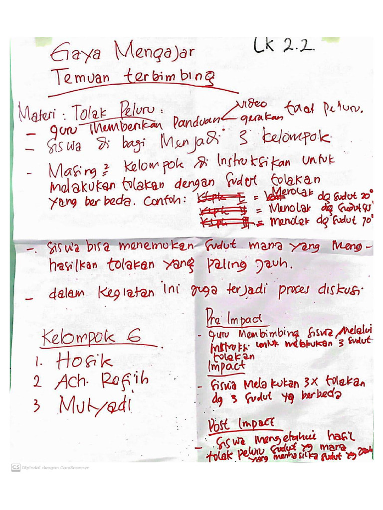 LK 2.2 Gaya Mengajar | PDF