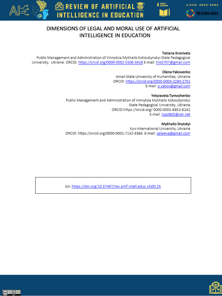 Dimensions of Legal and Moral Use of Artificial Intelligence in ...