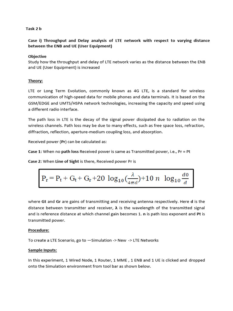 4-Task 2 B Study How The Throughput of LTE Network Varies As The ...