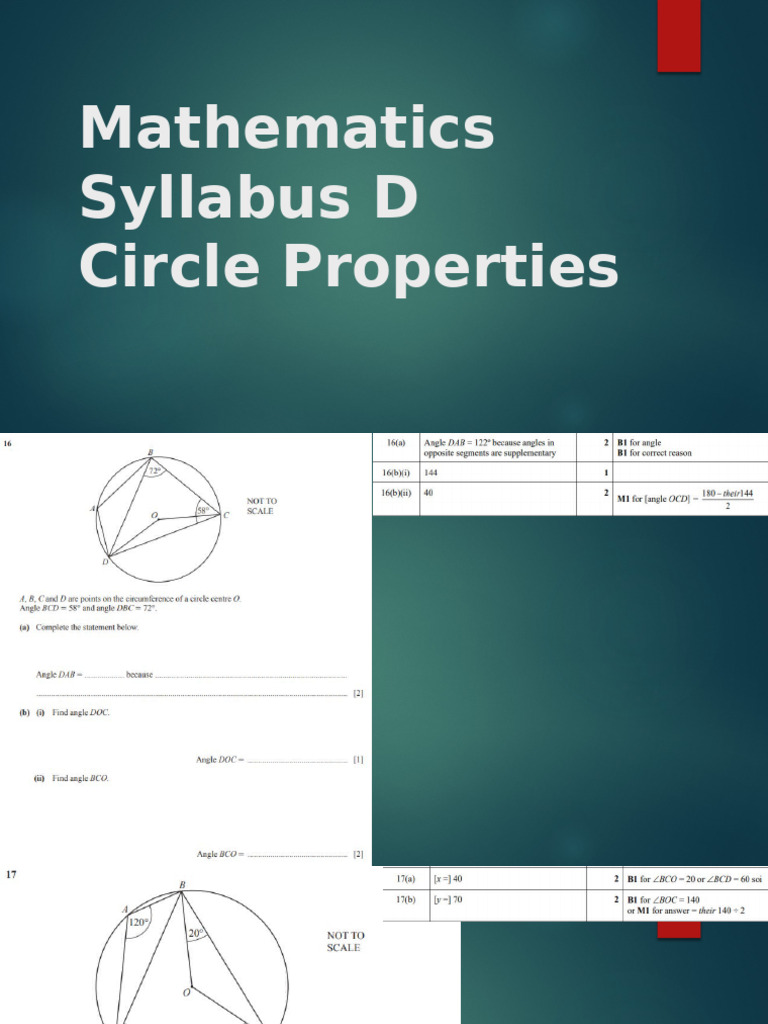Mathematics Syllabus D Circle Properties | PDF