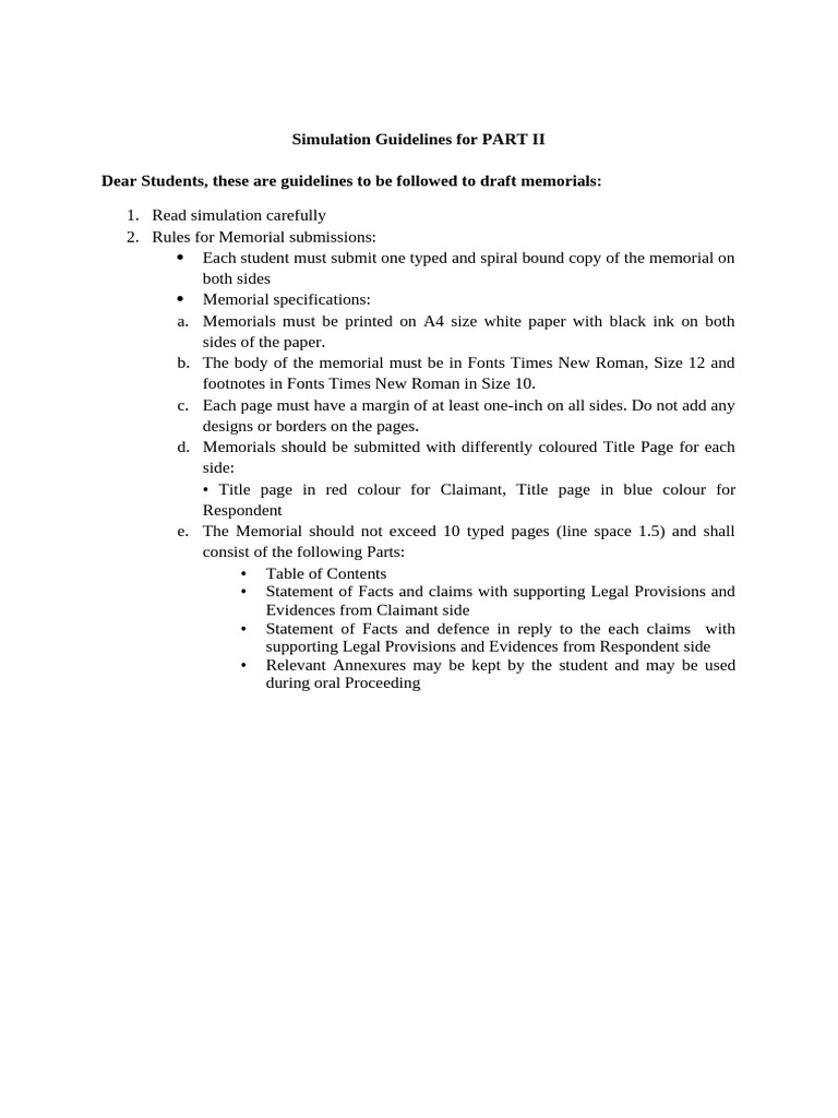 ADR Simulation Guidelines | PDF