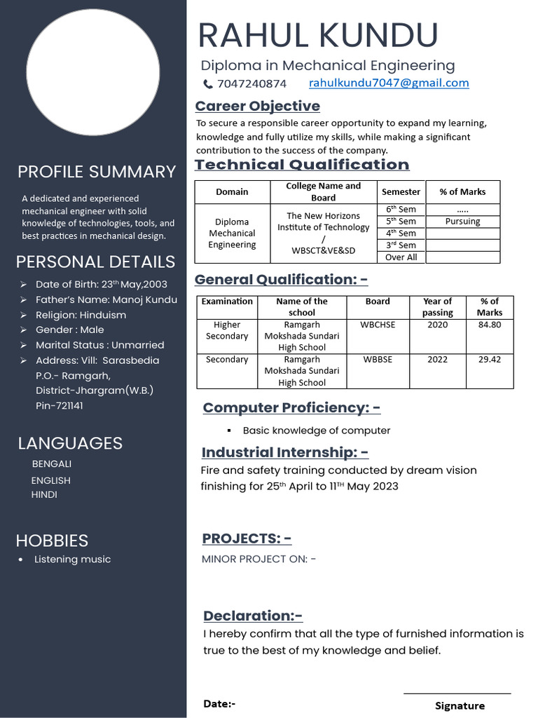 RAHUL KUNDU CV | PDF
