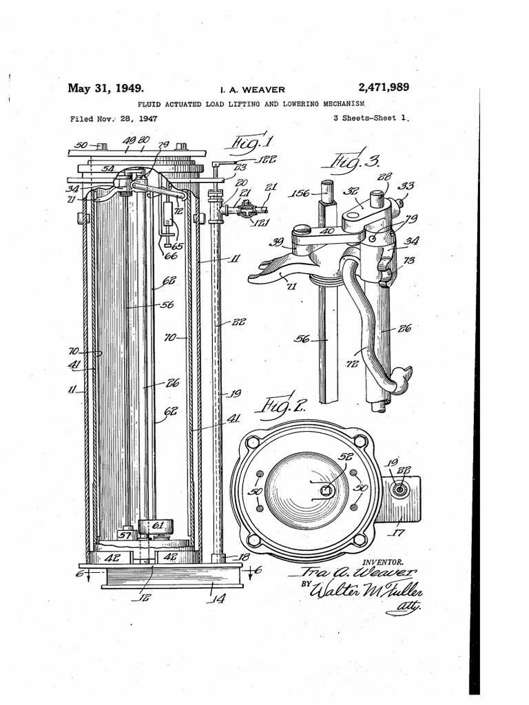 Fluid Actuated Load Lifting and Lowering Mechanism | PDF | Piston | Valve