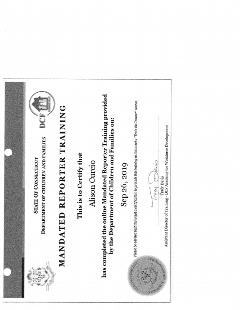 DCF Training Certificate | PDF