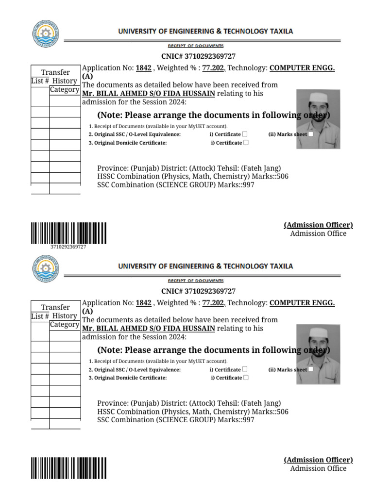 Document Recipt | PDF