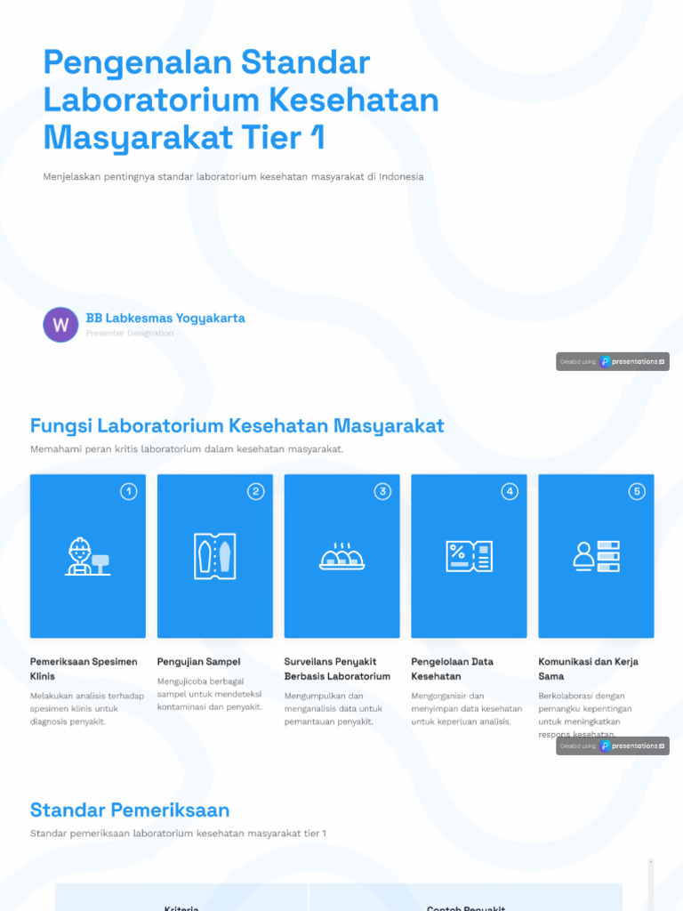 Standar Laboratorium Kesehatan Masyarakat | PDF