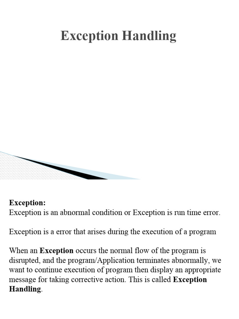 unit 4-Exception | PDF | Software Engineering | Computer Programming unit 4-Exception | PDF | Software Engineering | Computer Programming