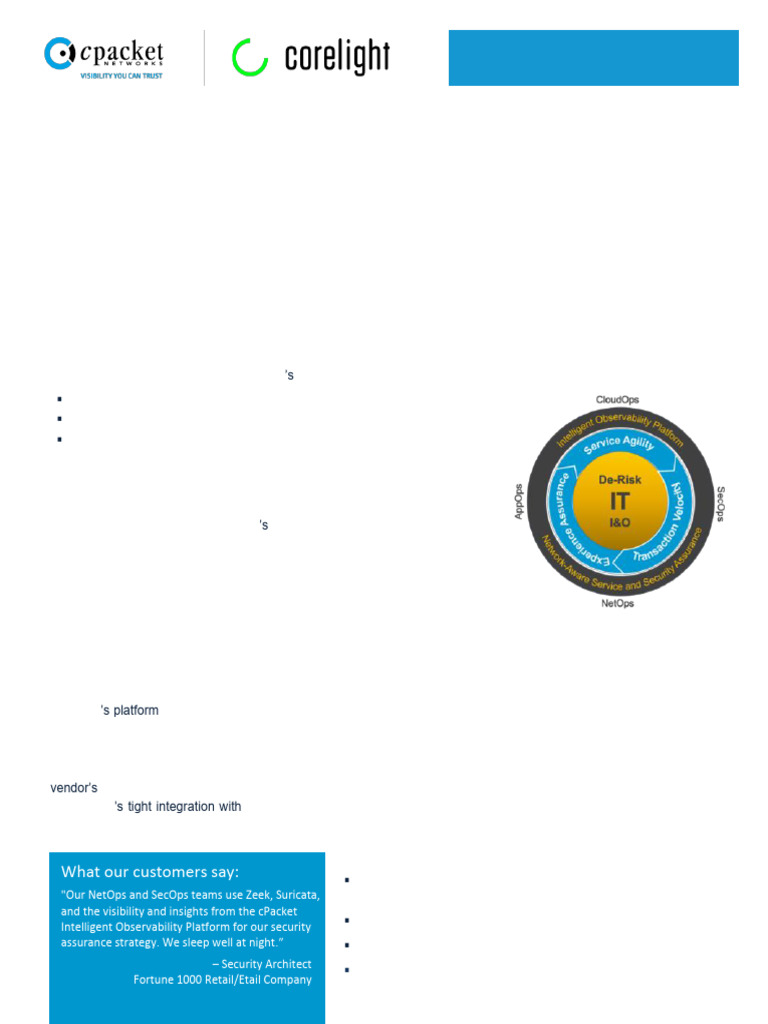 Corelight-And-cPacket Proactive Cybersecurity SolutionBrief | PDF | Computer Security | Security