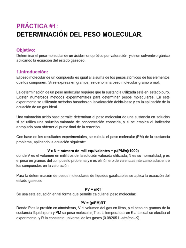 Practica 1. Lab FQ 1 | PDF | Gases | Valoración Practica 1. Lab FQ 1 | PDF | Gases | Valoración