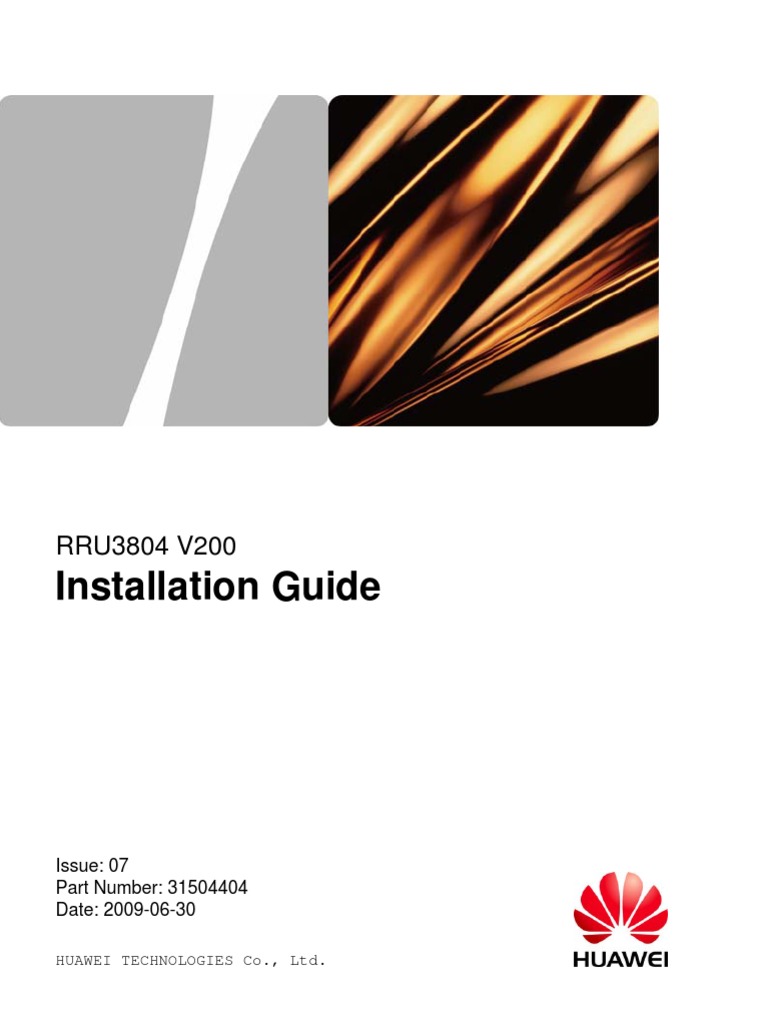 31504404-RRU3804 Installation Guide (V200 - 07) | PDF | Cable ...