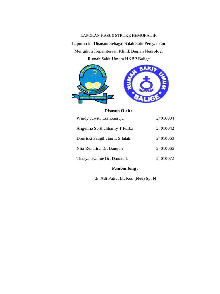 Laporan Kasus Stroke Hemoragik | PDF | Sains & Matematika