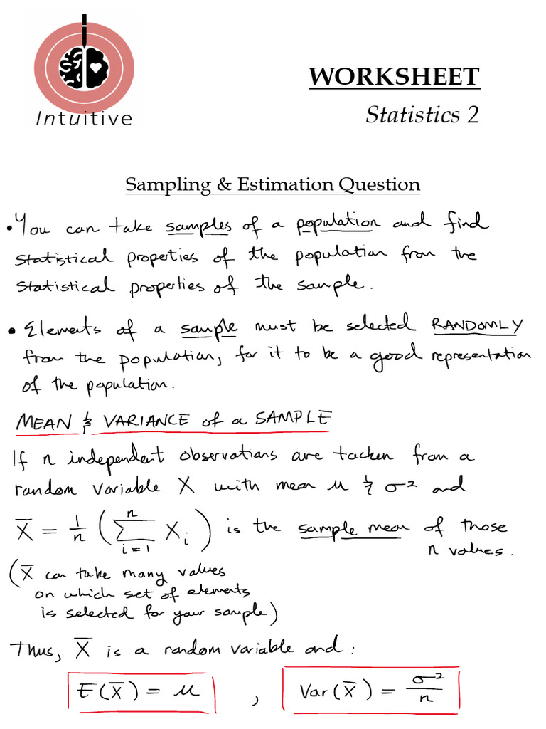 Sampling__Estimation_Question_-_WORKSHEET | PDF