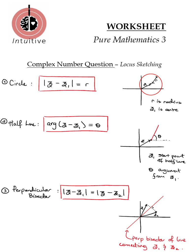 WORKSHEET - Complex Numbers - Locus Sketching | PDF