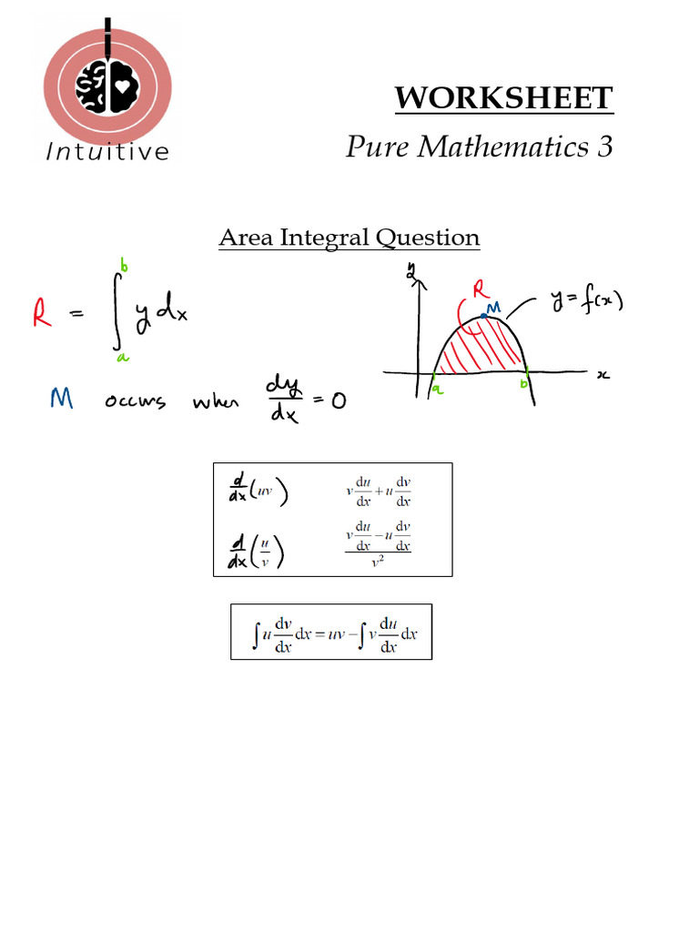 WORKSHEET - Area Integral Question | PDF