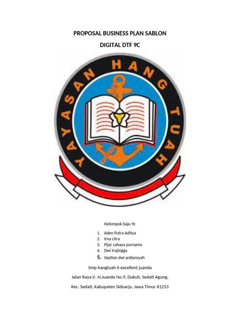 Proposal Business Plan Sablon | PDF | Bisnis