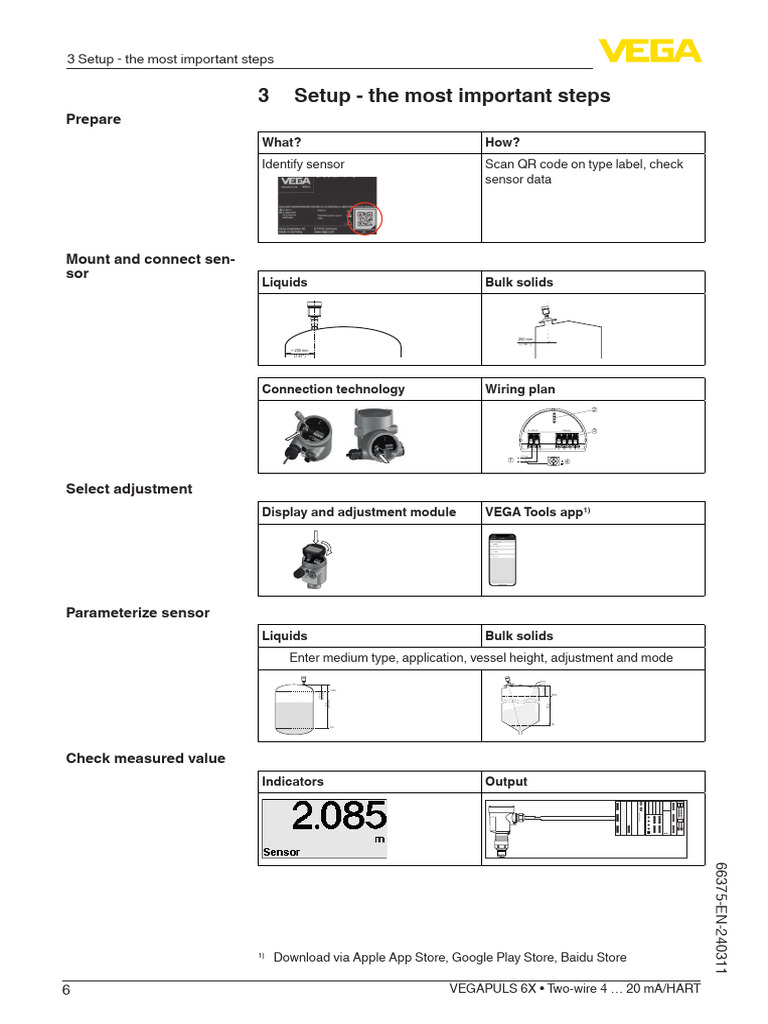 VEGAPULS 6X Sensor Setup Guide | PDF | Computing