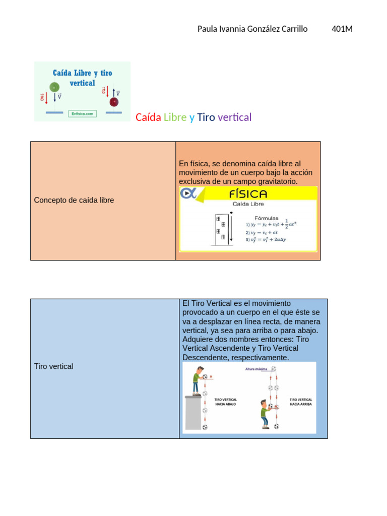 Caída Libre y Tiro Vertical | PDF