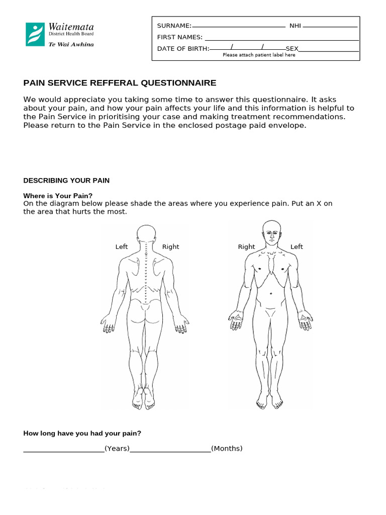 Triage Referral Questionnaire One | PDF | Analgesic | Physician