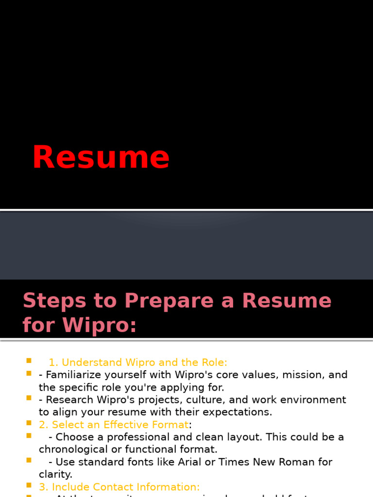 Wipro Resume | PDF | Résumé