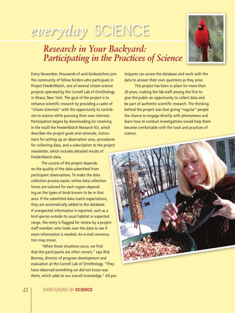 Surrounded by Science Research Backyard | PDF | Birdwatching | Inquiry