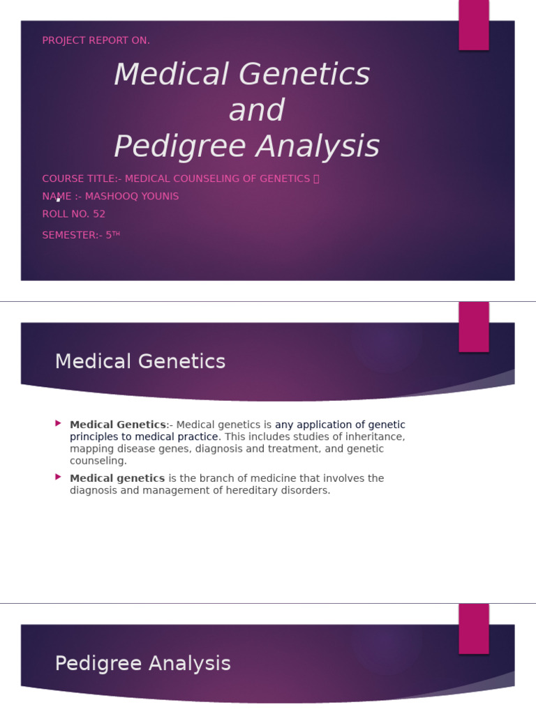 Presentation by Mashooq Younis (Pedigree Analysis) | PDF | Genetics | Medical Genetics