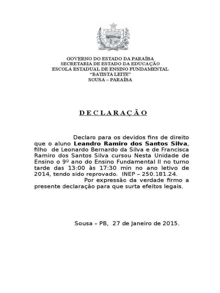 Atestado Escolar | PDF