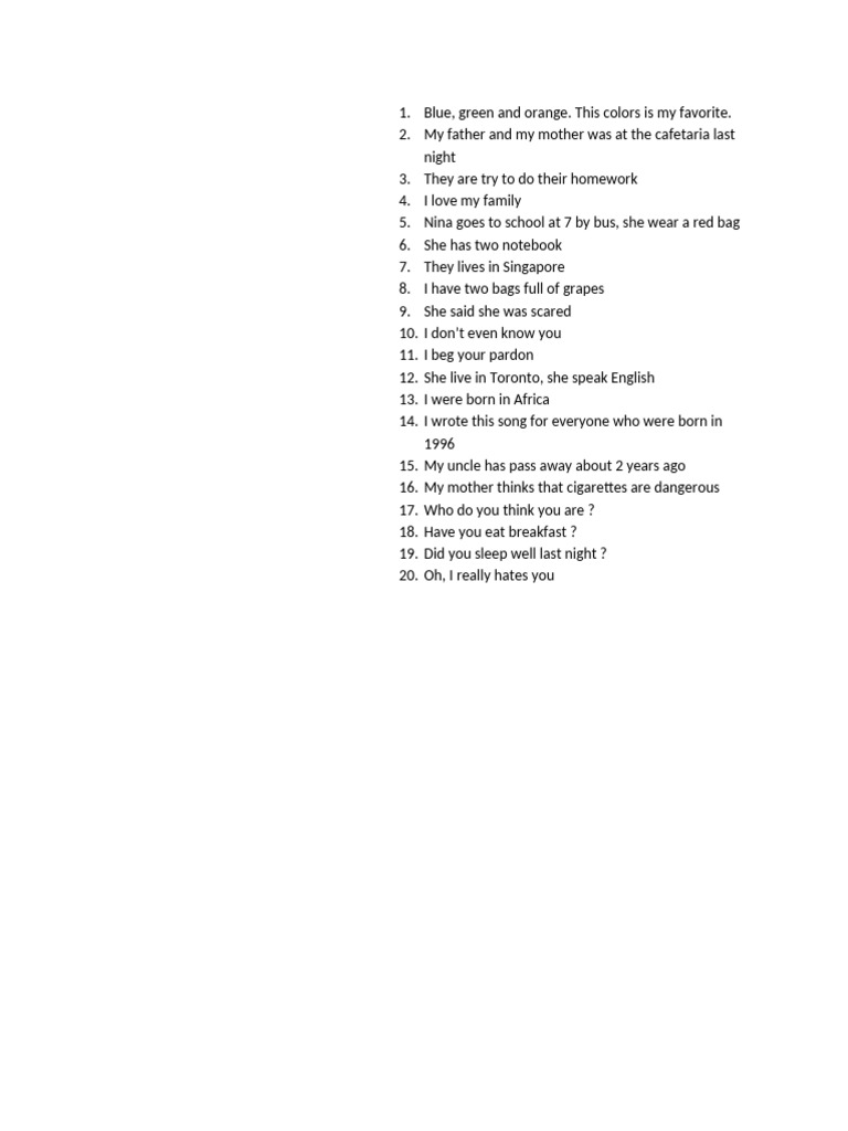 Exercise 2 - Error Recognition | PDF