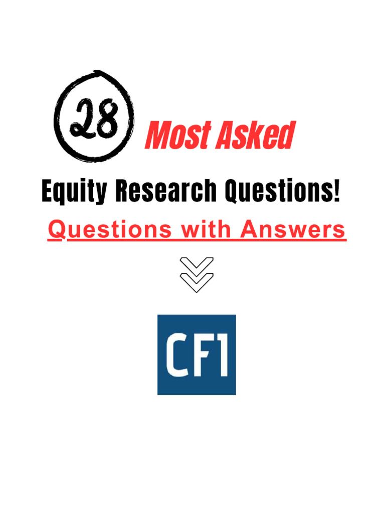 28 Most Asked Equity Research Interview Questions Answers | PDF