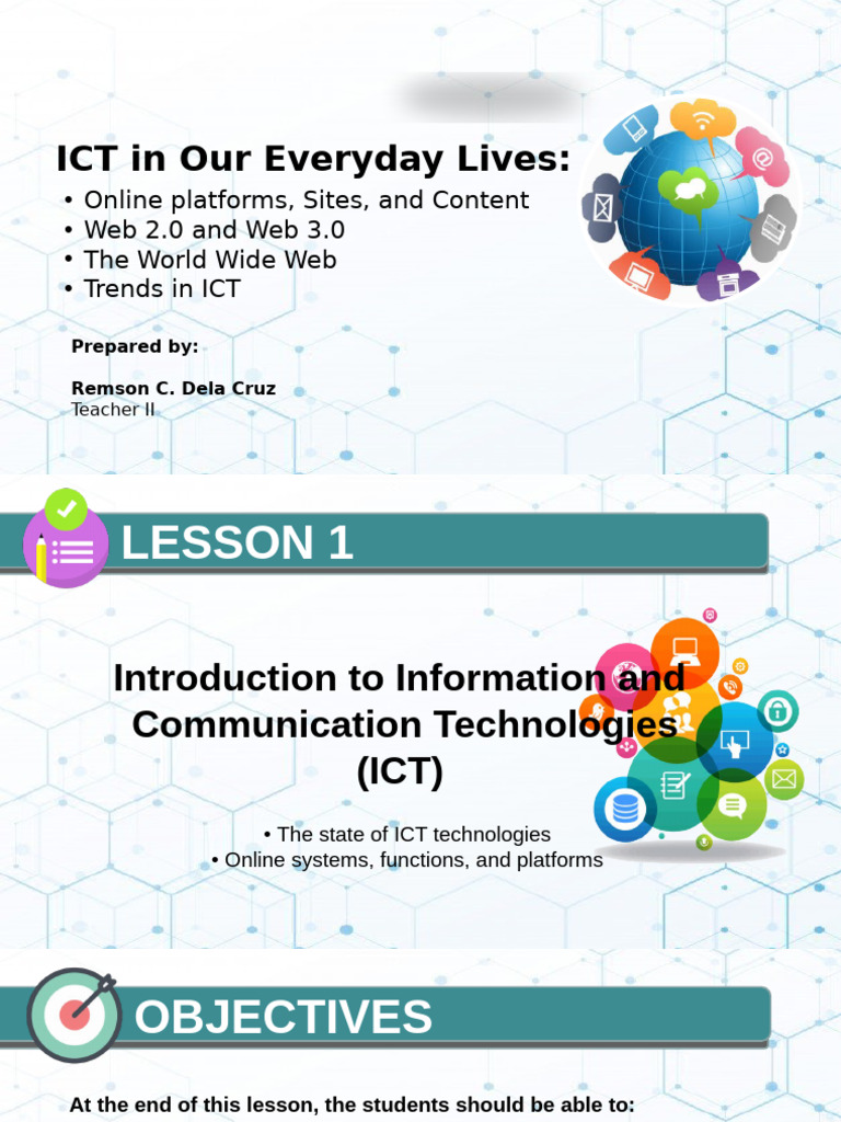 L1 Introduction to Information and Communication Technology (1) | PDF | World Wide Web ...