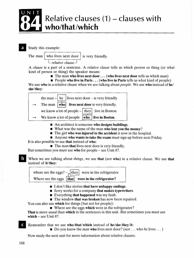 Relative clauses | PDF | Verb | Subject (Grammar)