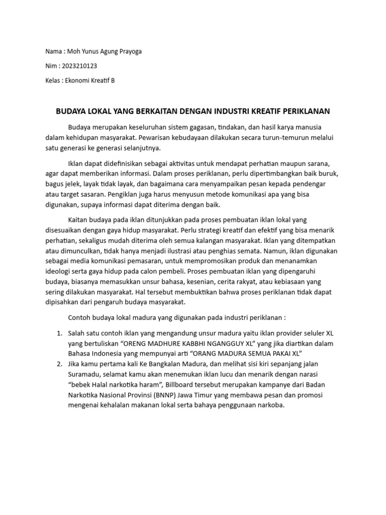 Tugas Sektor Industri Kreatif | PDF