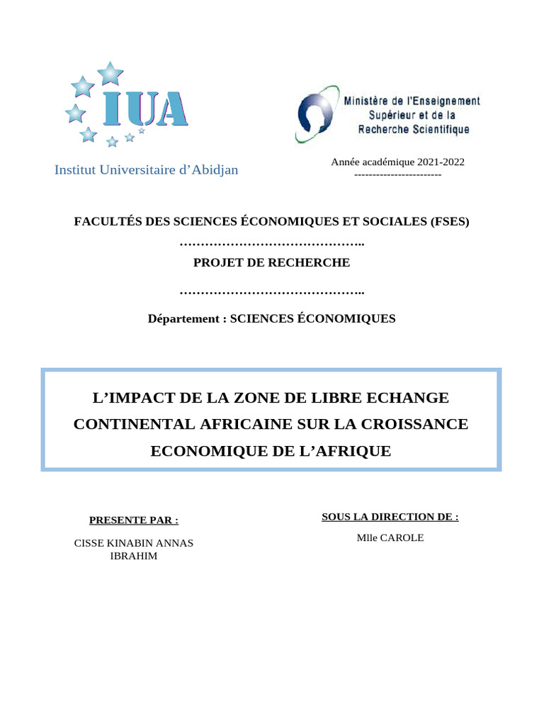 Impact de la ZLECAf sur l'économie africaine | PDF | Libre-échange ...