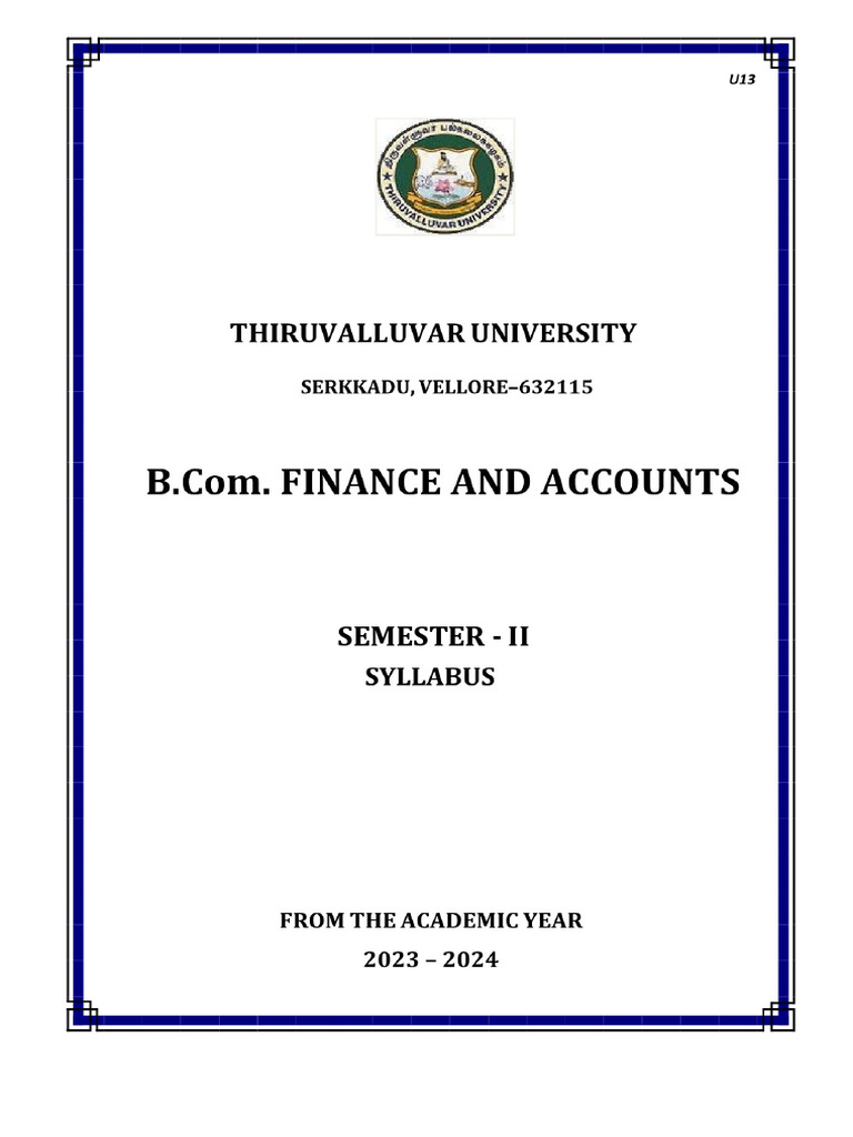 B.Com Finance & Accounting Semester II Syllabus | PDF | Guarantee ...