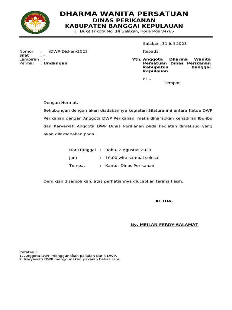 Surat Keluar DWP | PDF