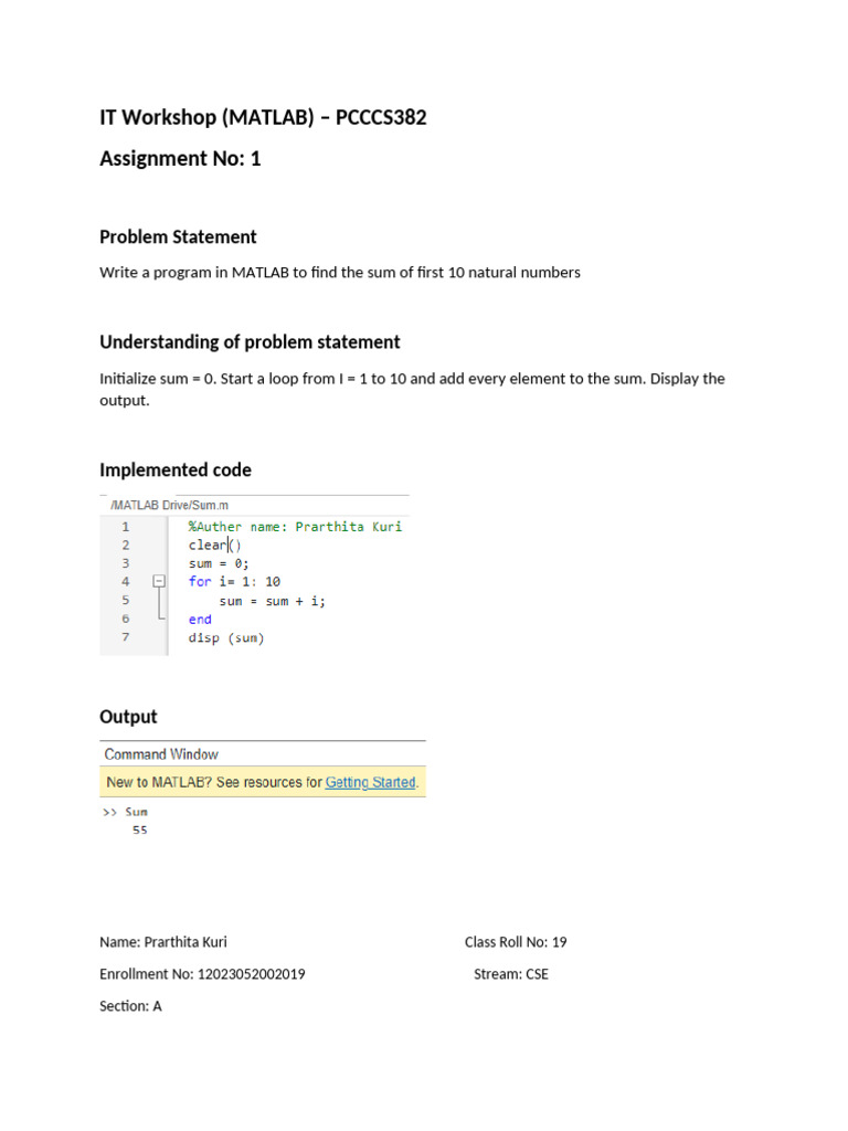 IT Workshop 2 | PDF | Matlab | Computer Science
