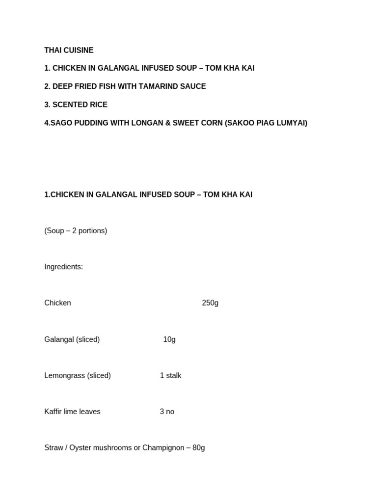 THAI RECIPE | PDF | Thai Cuisine | Curry