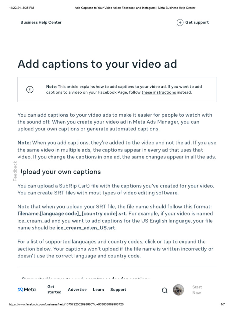 Add Captions To Your Video Ad On Facebook and Instagram - Meta Business ...