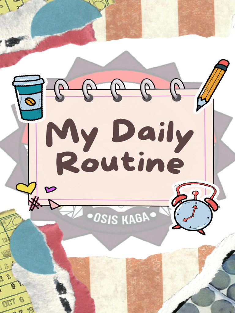 Blue Pink Cute Illustrated Daily Routine Book Cover - 20231014 - 202546 ...
