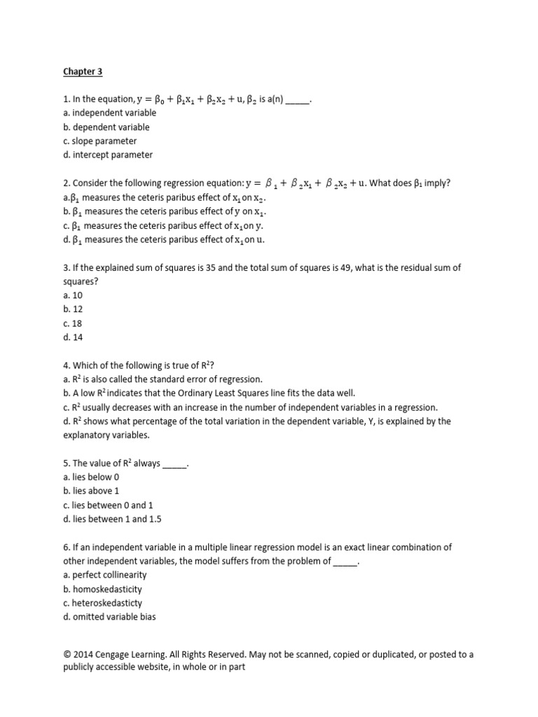 Chapter 3 | PDF | Regression Analysis | Linear Regression Chapter 3 | PDF | Regression Analysis | Linear Regression