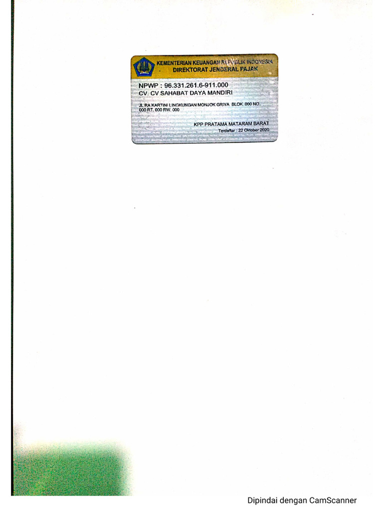 9 - NPWP CV SDM | PDF