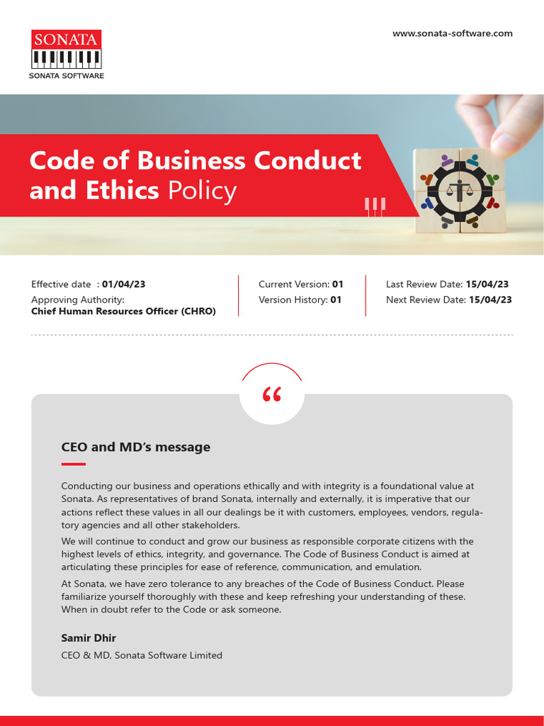 Code of Business Conductethics | PDF | Intellectual Property | Supply Chain