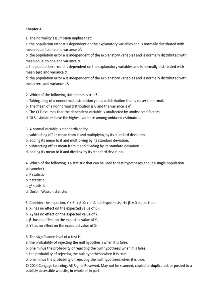 Chapter 4 | PDF | F Test | Errors And Residuals