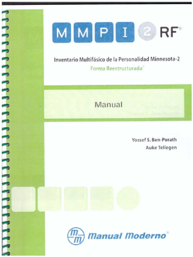 Mmpi 2rf Manual 2 PDF Free | PDF