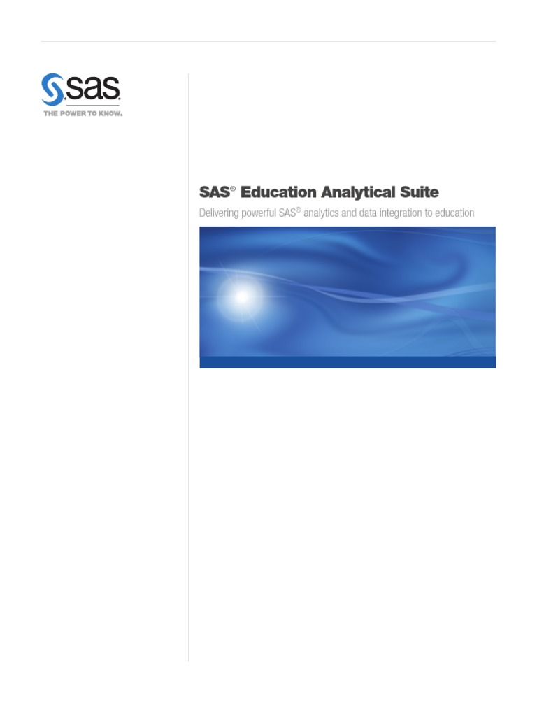 Sas Education Analytical Suite | PDF | Sas (Software) | Analytics