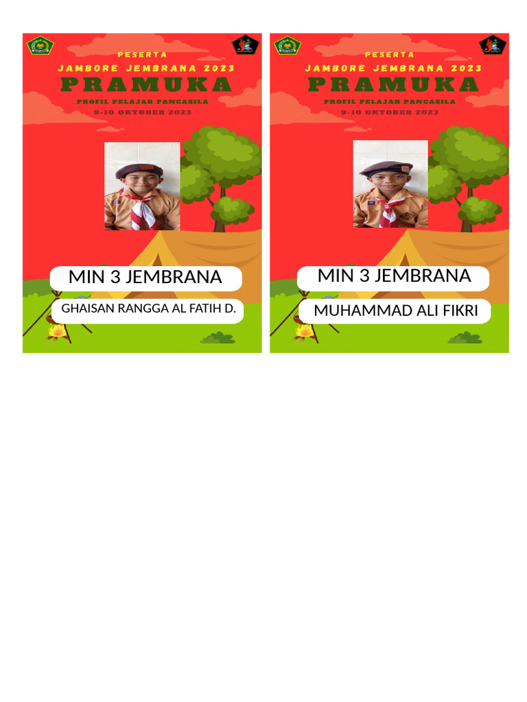 ID CARD Pramuka CONTOH FIX | PDF